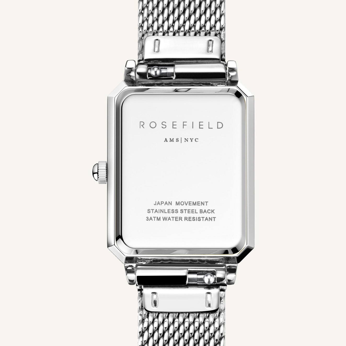 Octagon XS Mesh Silver - Engraved | Rosefield Official