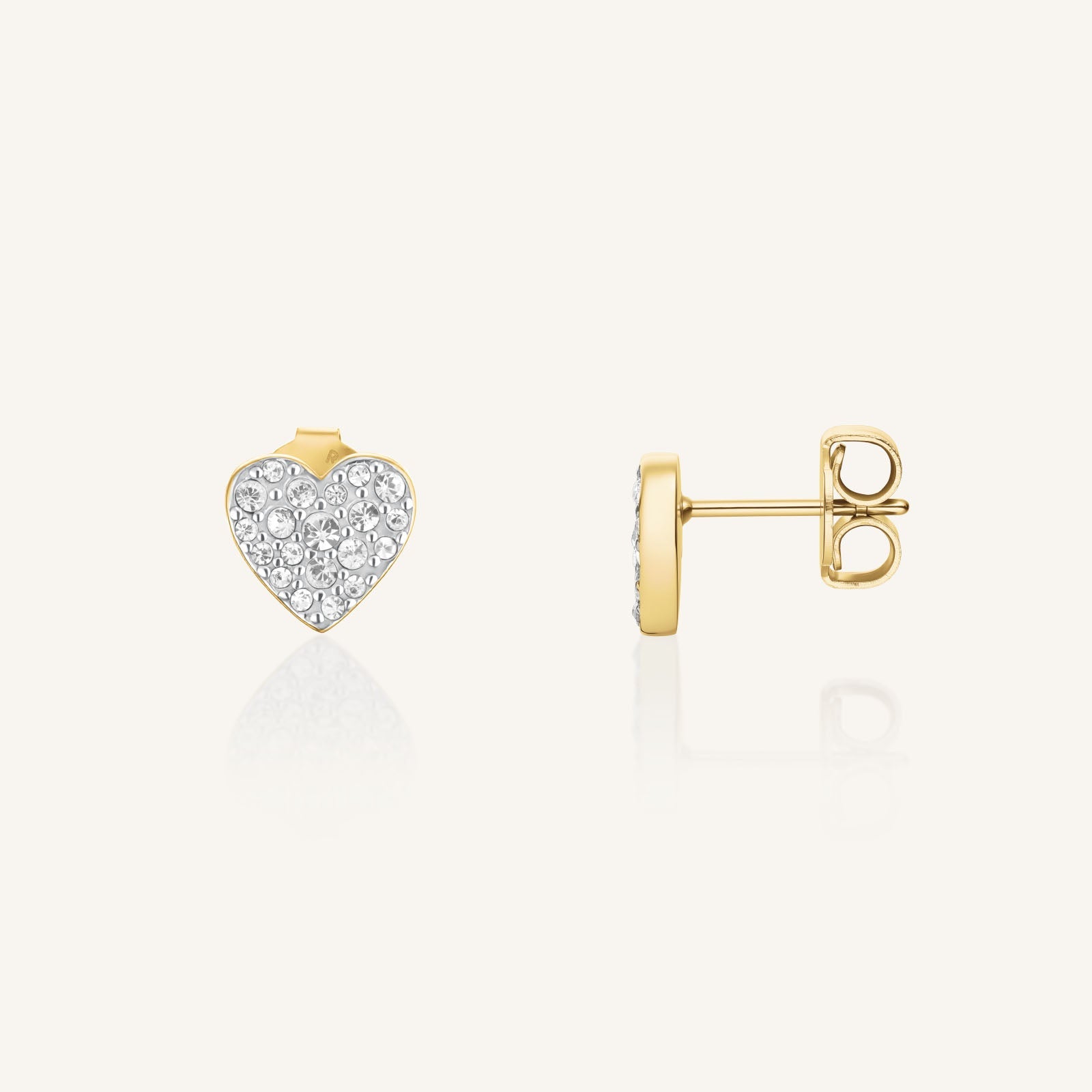 Pavé Heart Studs | Rosefield Official